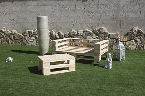 Conjunto de Sofá Palet Europeo con ruedas (120x80cm) + Mesa (80x48cm ...
